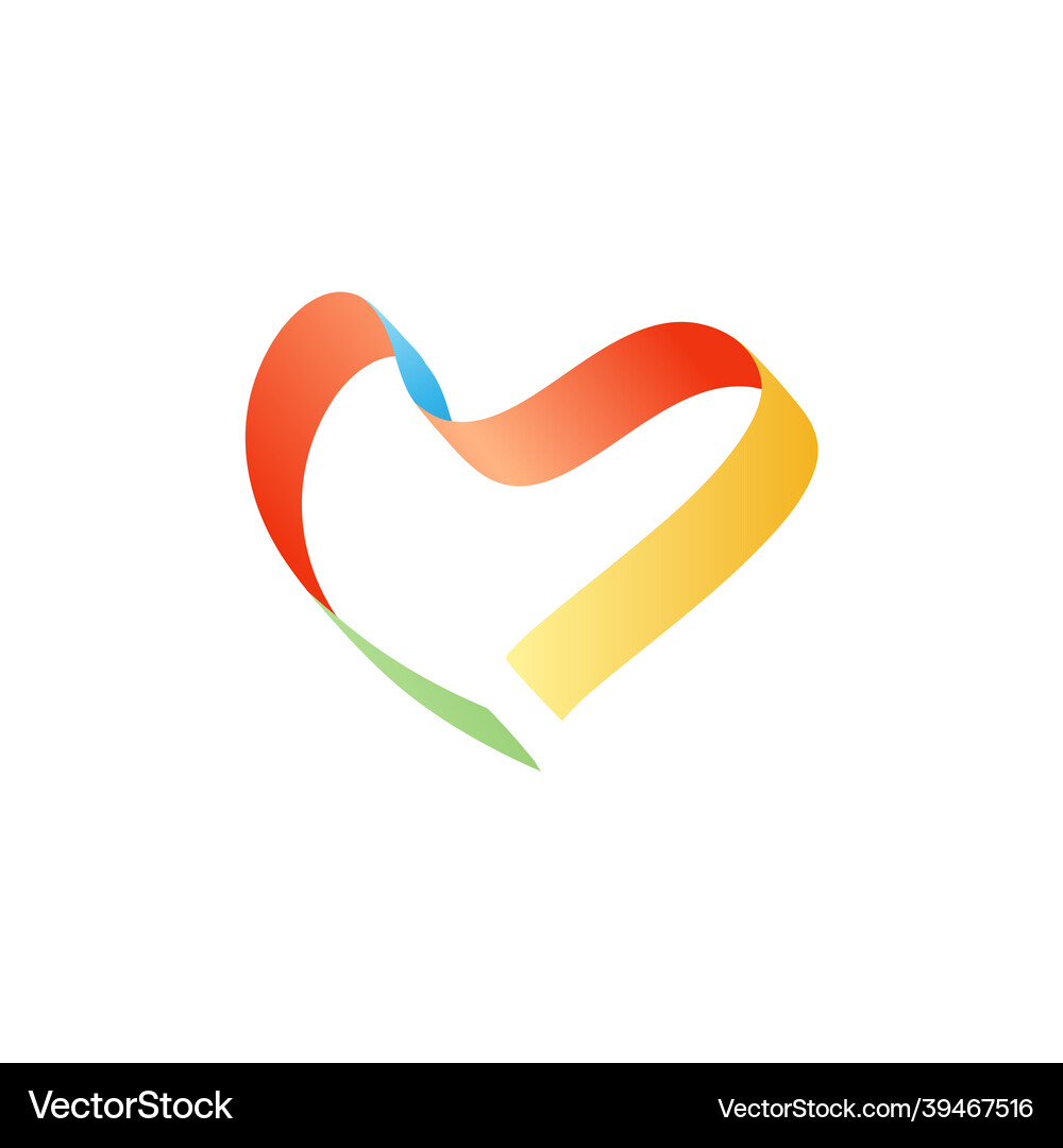 Stylish love ribbon icon Royalty Free Vector Image