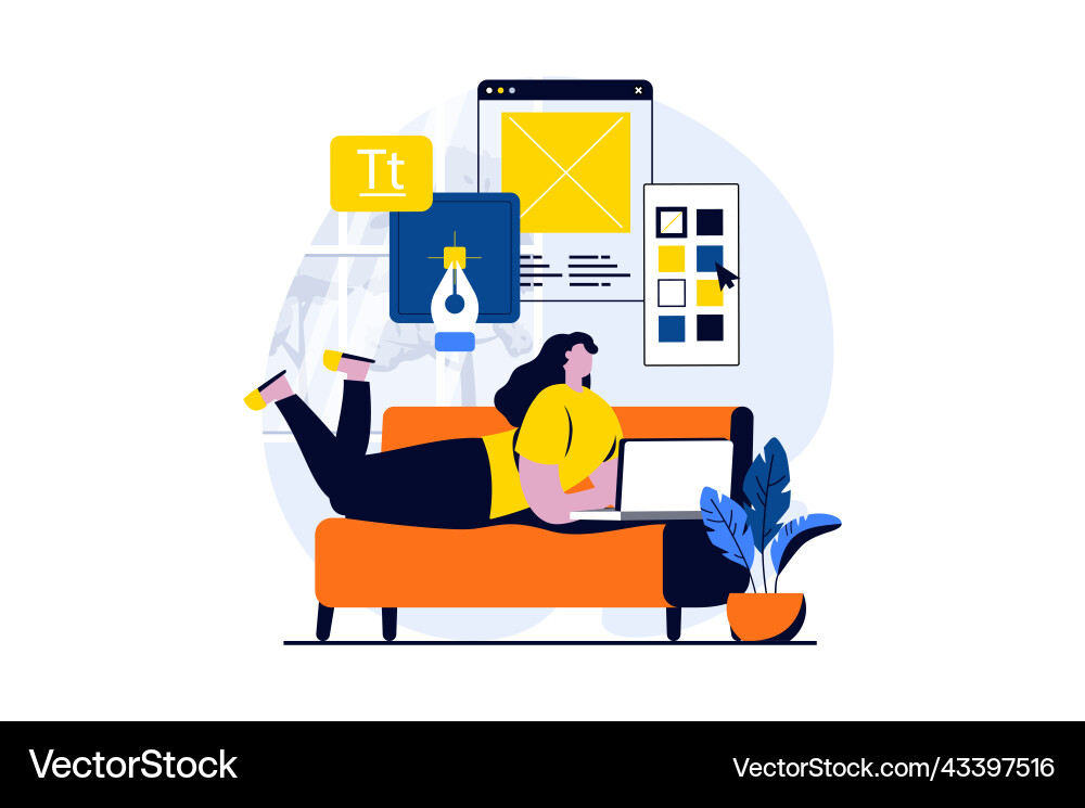 Ui ux design concept with people scene in flat Vector Image