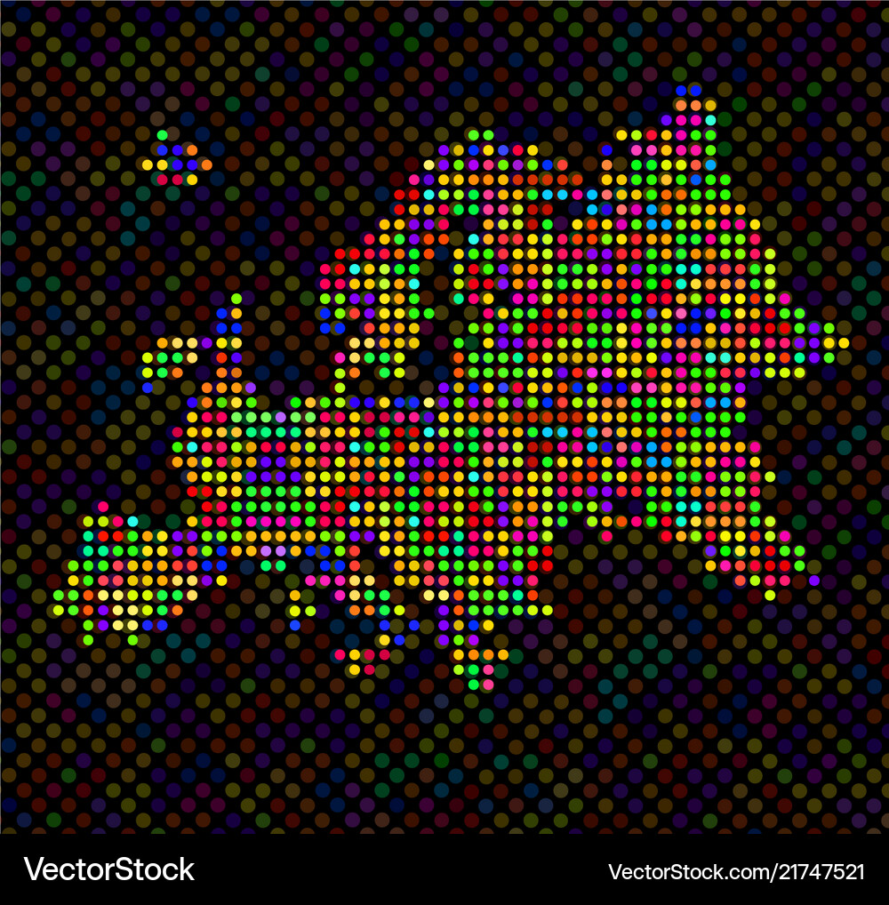 Abstract map of europe colorful dots Royalty Free Vector
