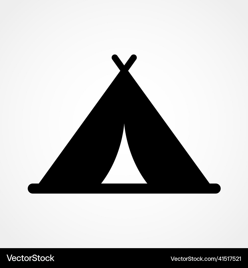 Camping tent symbol icon stock flat design style Vector Image