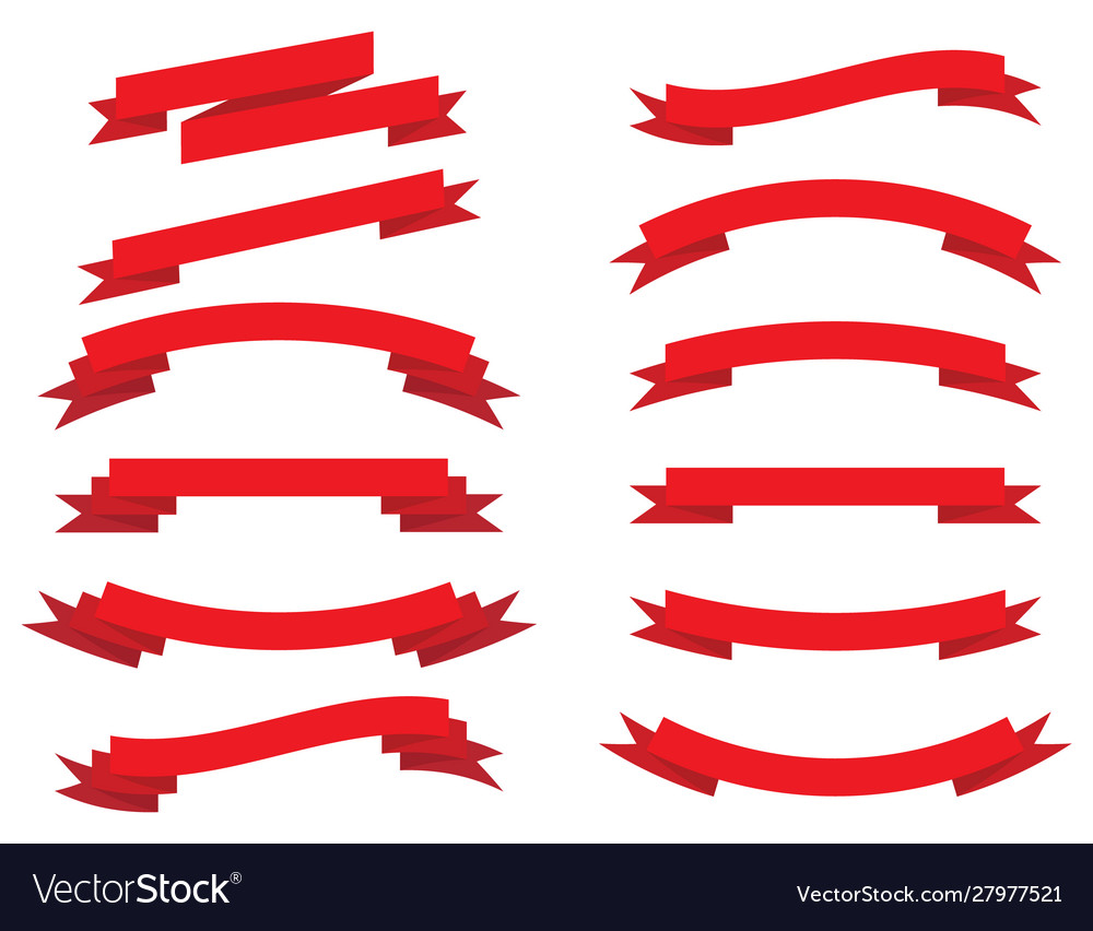 Collection red ribbons Royalty Free Vector Image