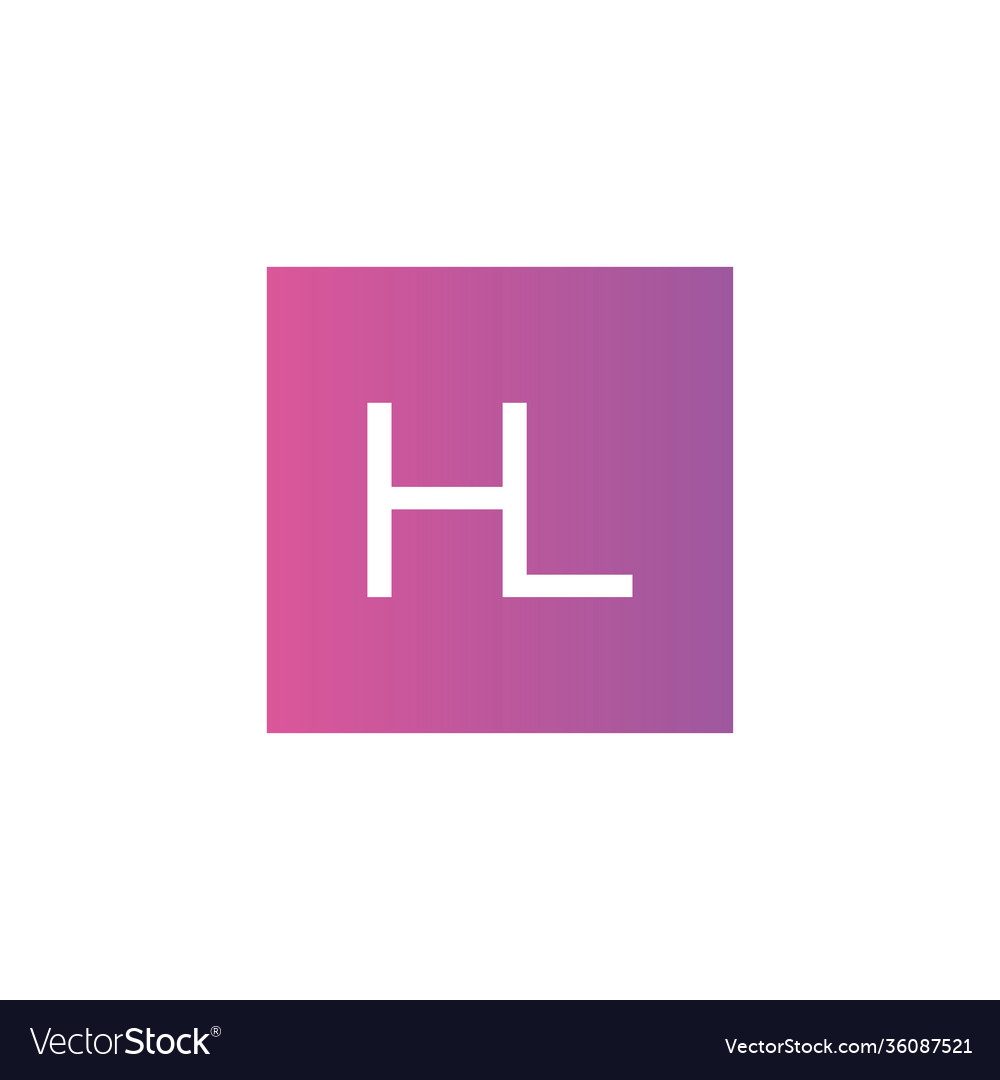 Creative initial letter hl square logo design Vector Image