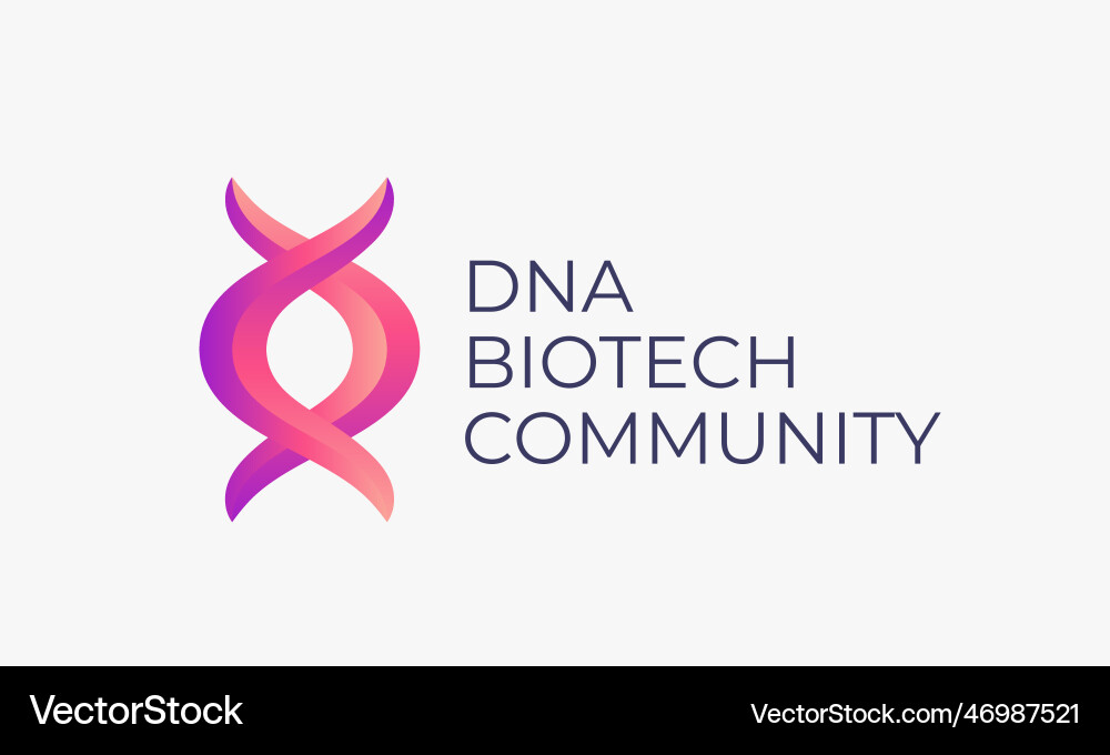 Dna spiral biotech community abstract sign Vector Image