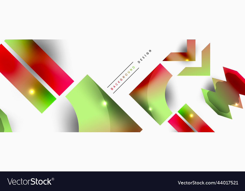 Dynamic composition shiny geometric shapes Vector Image
