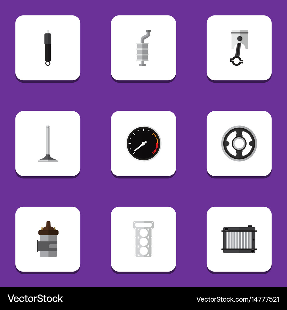 Flat component set of packing conrod belt Vector Image