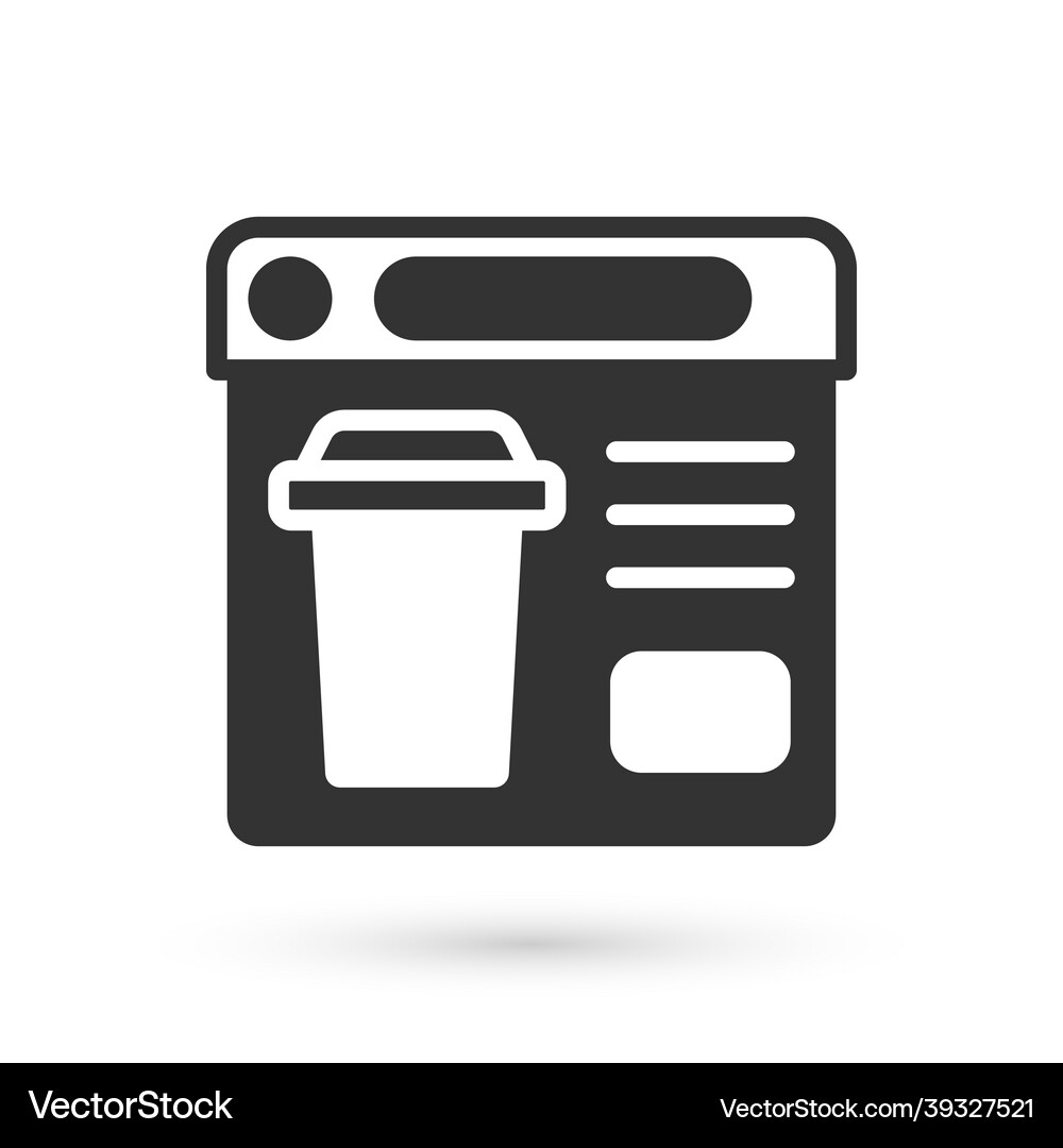 Grey online ordering and fast food delivery icon Vector Image