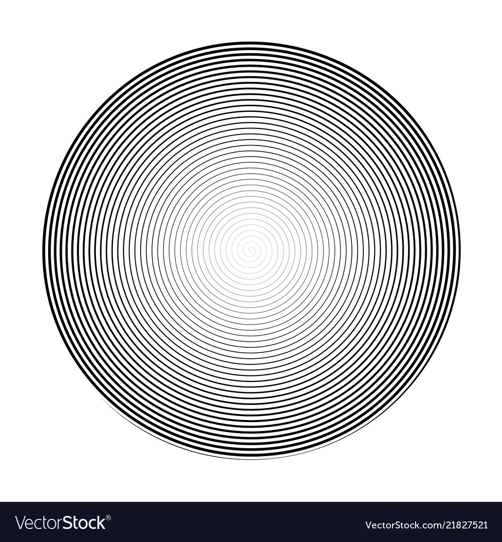 High density thin spiral in a circle 3d sphere Vector Image