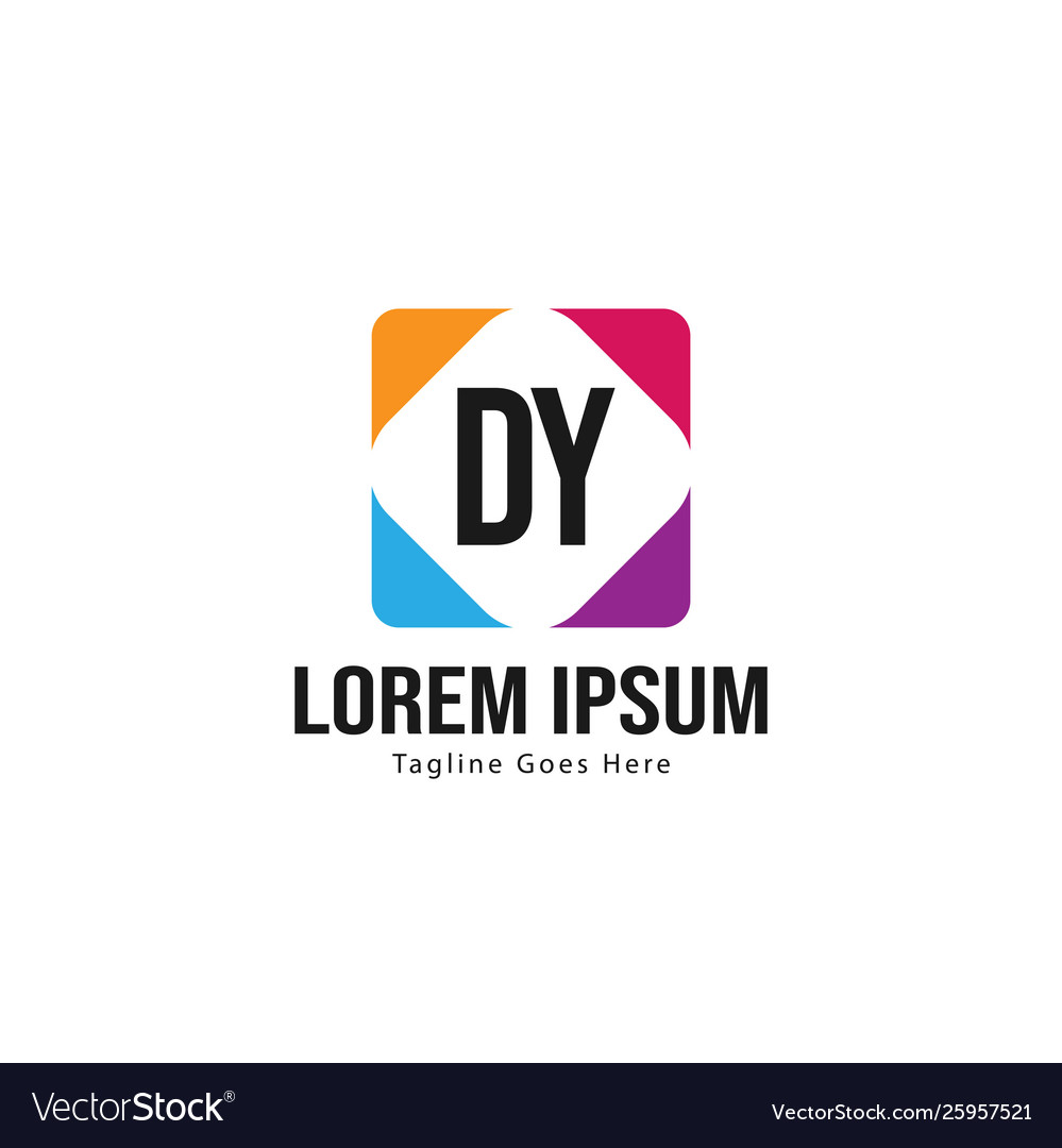 Initial dy logo template with modern frame Vector Image
