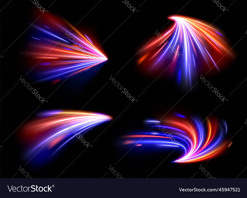 Long exposure or speed motion effect set Vector Image