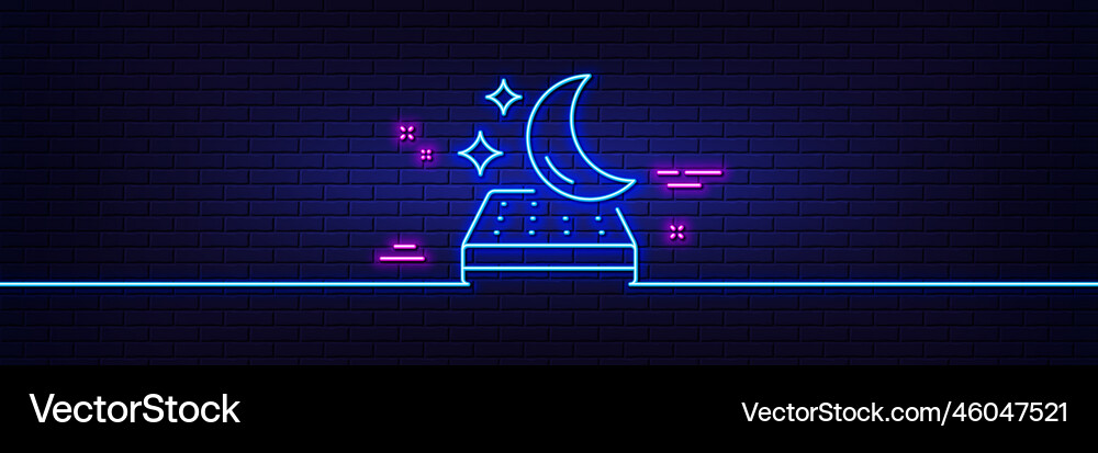 Mattress line icon night sleep bed rest sign Vector Image