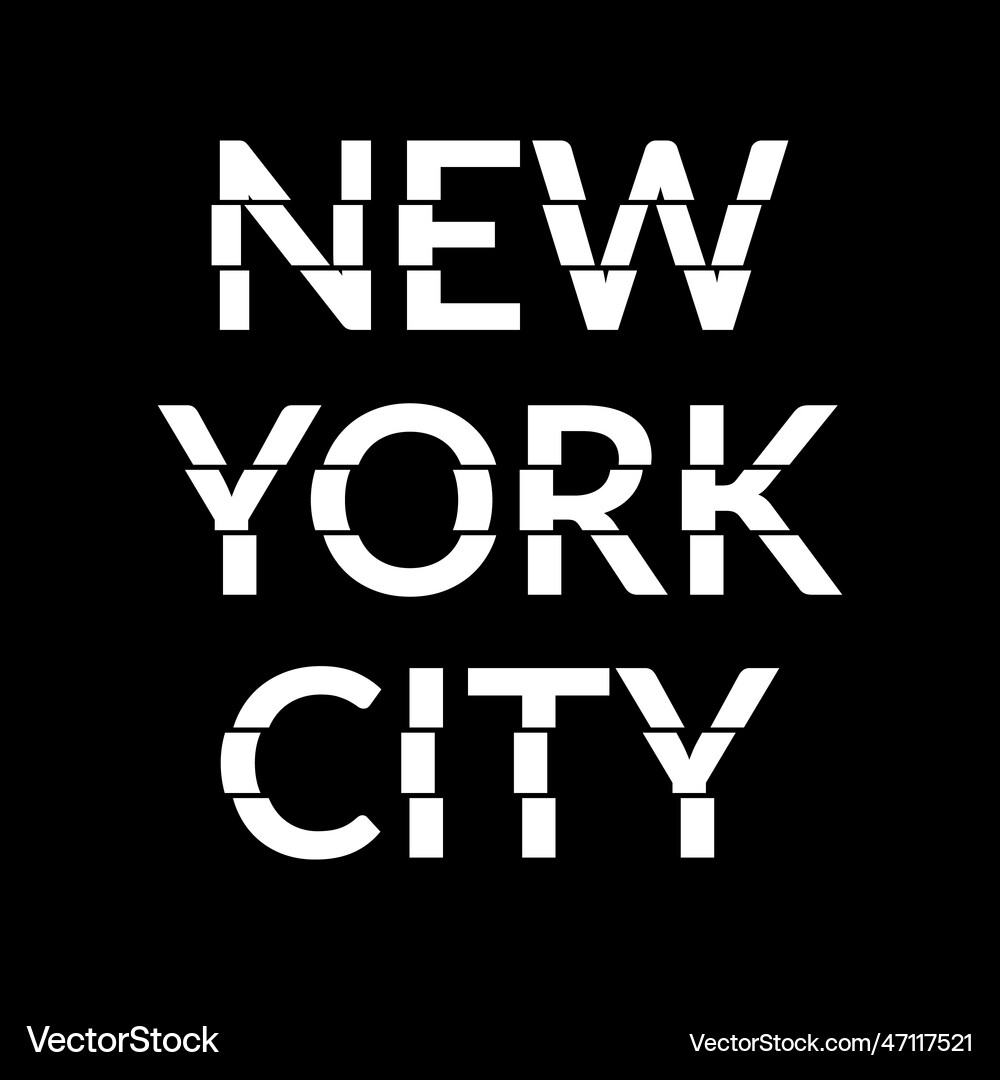 New york city typography text nyc modern design Vector Image