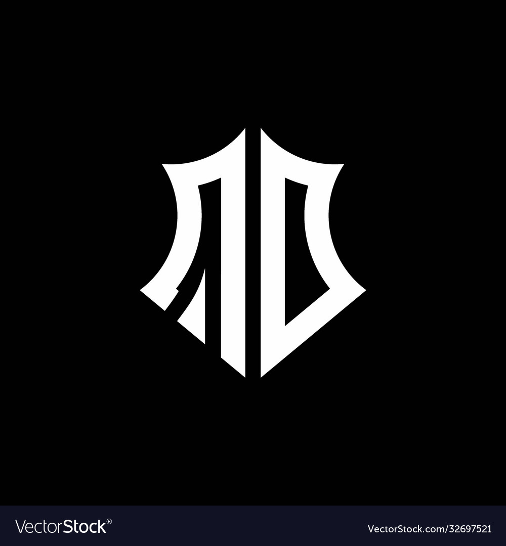 Qd monogram logo with a sharp shield style Vector Image