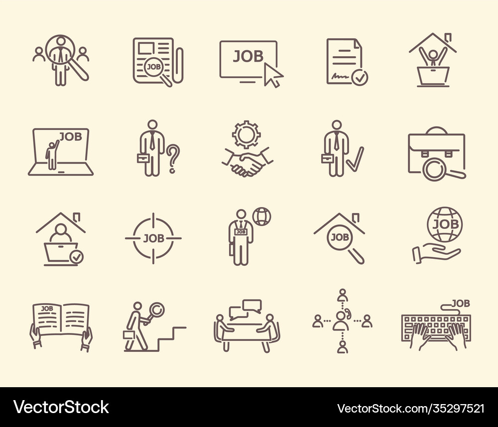 Remote work find a job employment freelance Vector Image
