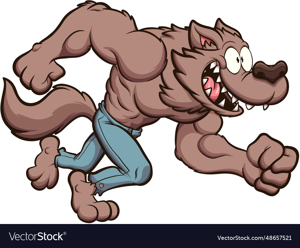 Running werewolf Royalty Free Vector Image - VectorStock