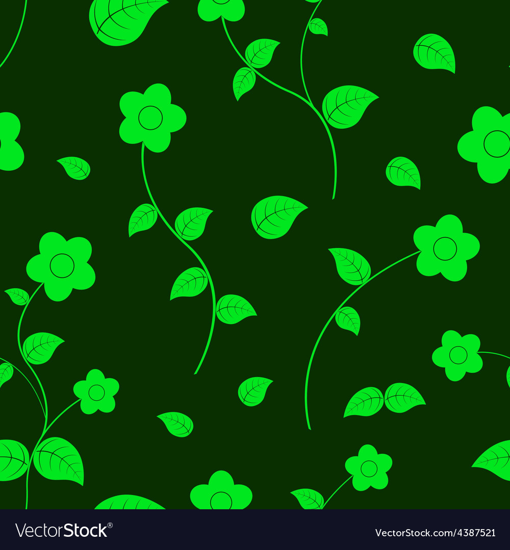 Seamless pattern floral pattern green color Vector Image
