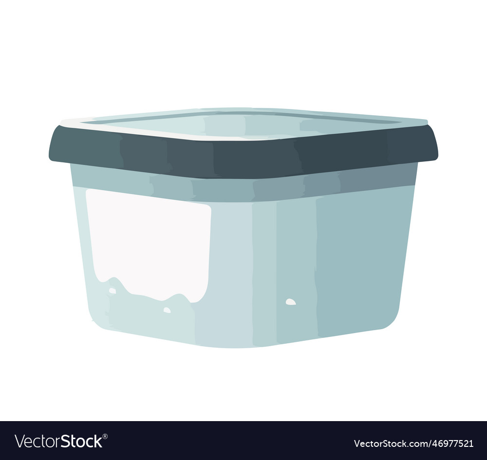 Single object plastic container with lid isolated Vector Image