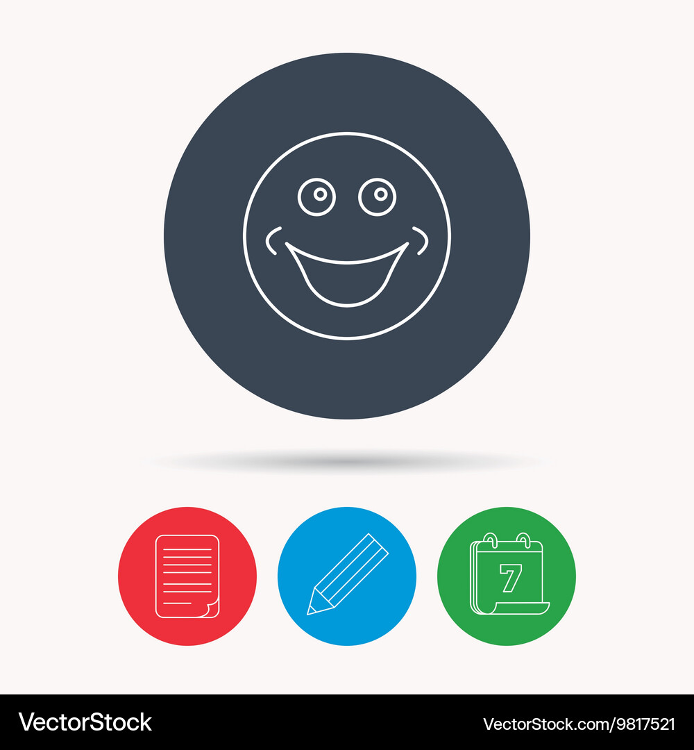 Smile icon Positive happy face sign Royalty Free Vector