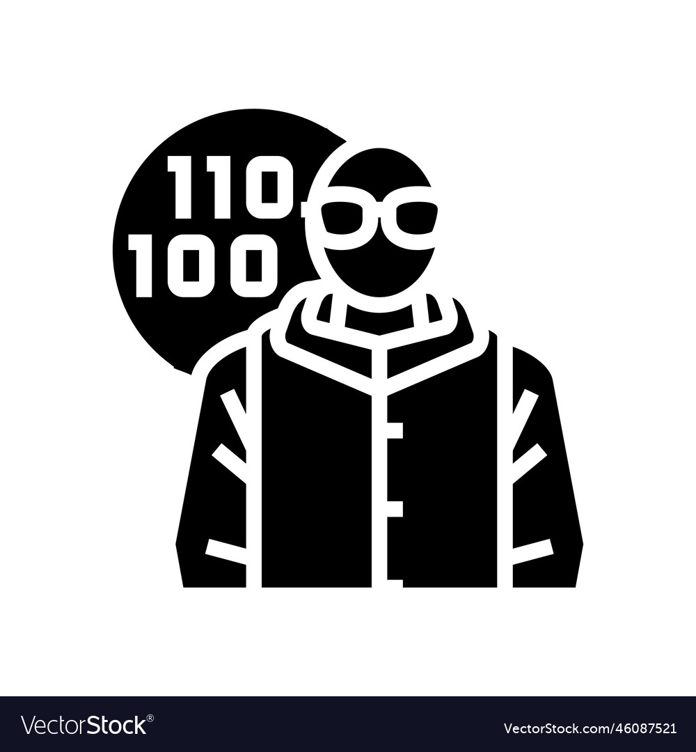 Software engineer worker glyph icon Royalty Free Vector Software engineer worker glyph icon Royalty Free Vector