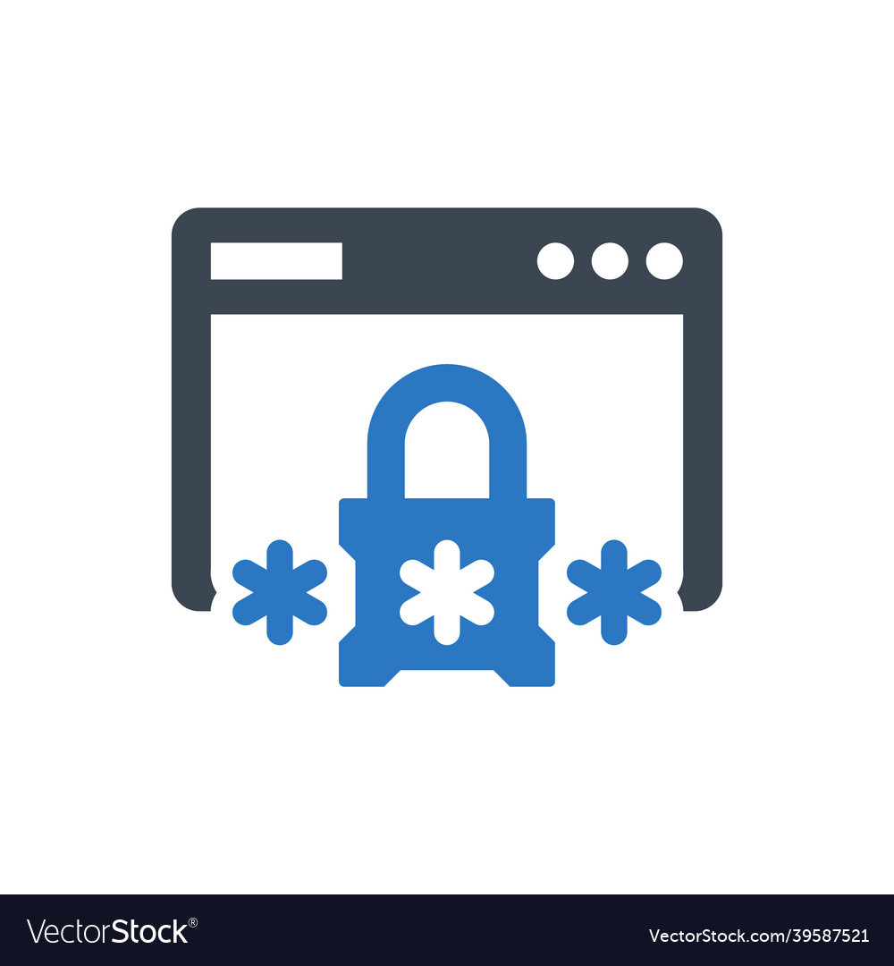 Website security password icon Royalty Free Vector Image