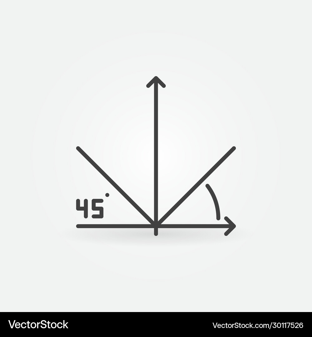 45 degree concept minimal icon in outline Vector Image