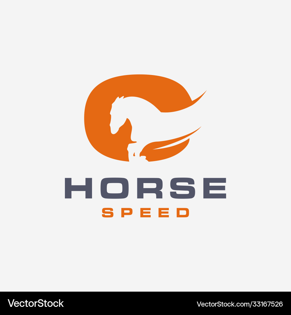 Abstract minimalist fast horse logo icon template Vector Image