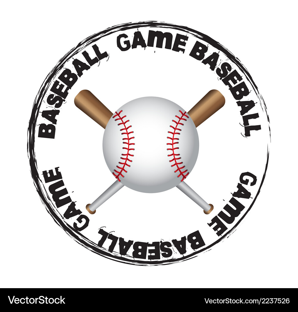 Baseball ball over seal background Royalty Free Vector Image