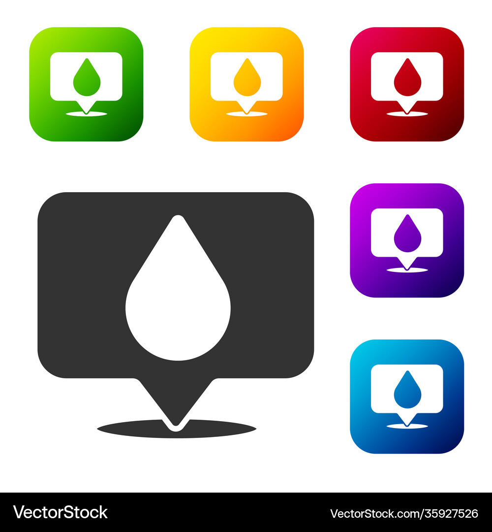 Black water drop with location icon isolated Vector Image