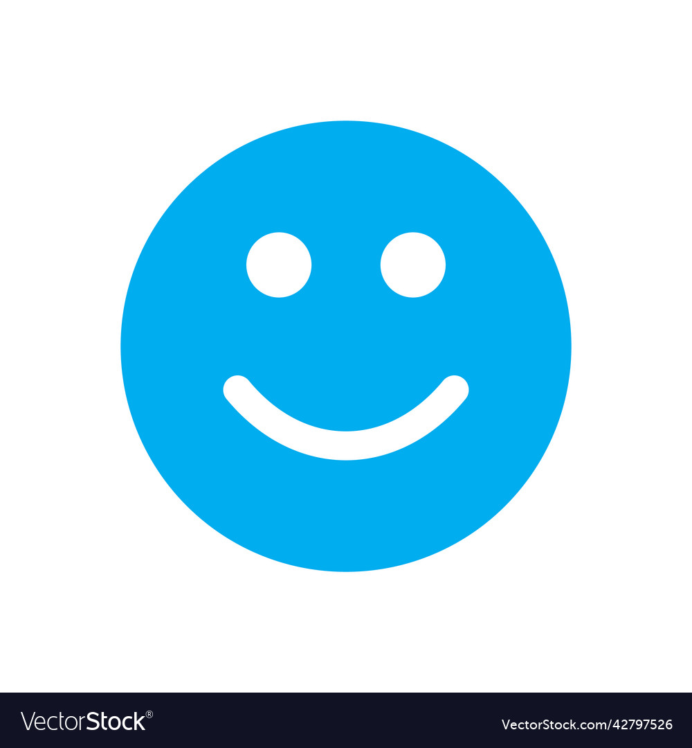 Blue smile solid icon Royalty Free Vector Image