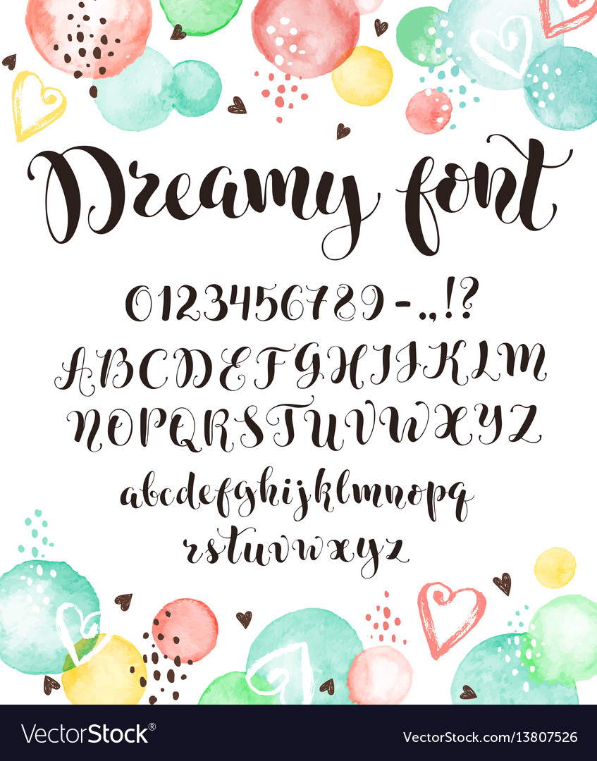 Calligraphic script letters Royalty Free Vector Image