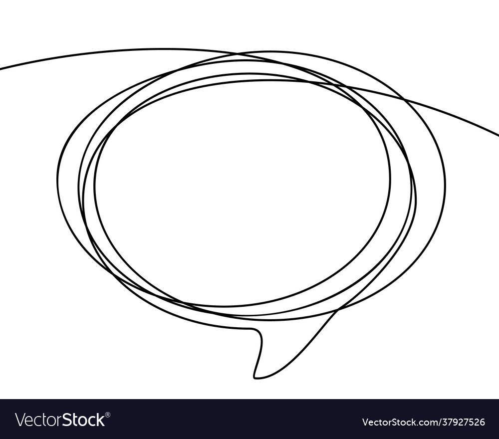 Continuous line drawing oval speech bubble Vector Image