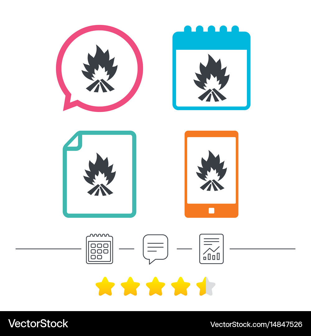 Fire flame sign icon heat symbol Royalty Free Vector Image