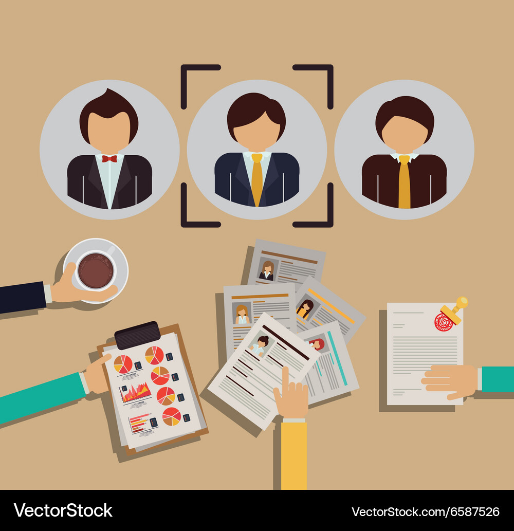 Hired for the job design Royalty Free Vector Image