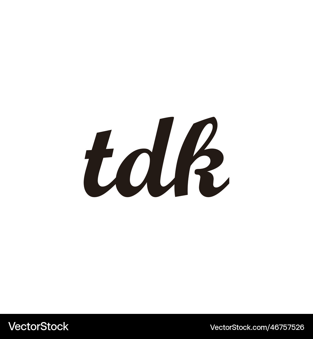 Letter tdk connect geometric symbol simple logo Vector Image