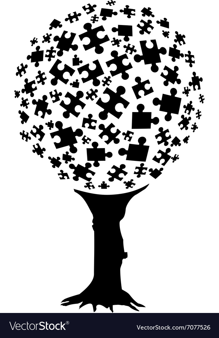 Puzzle tree Royalty Free Vector Image - VectorStock