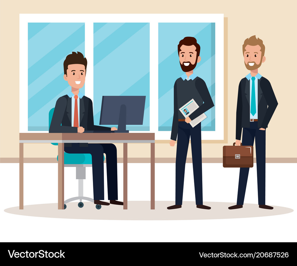 Resources human office company scene Royalty Free Vector