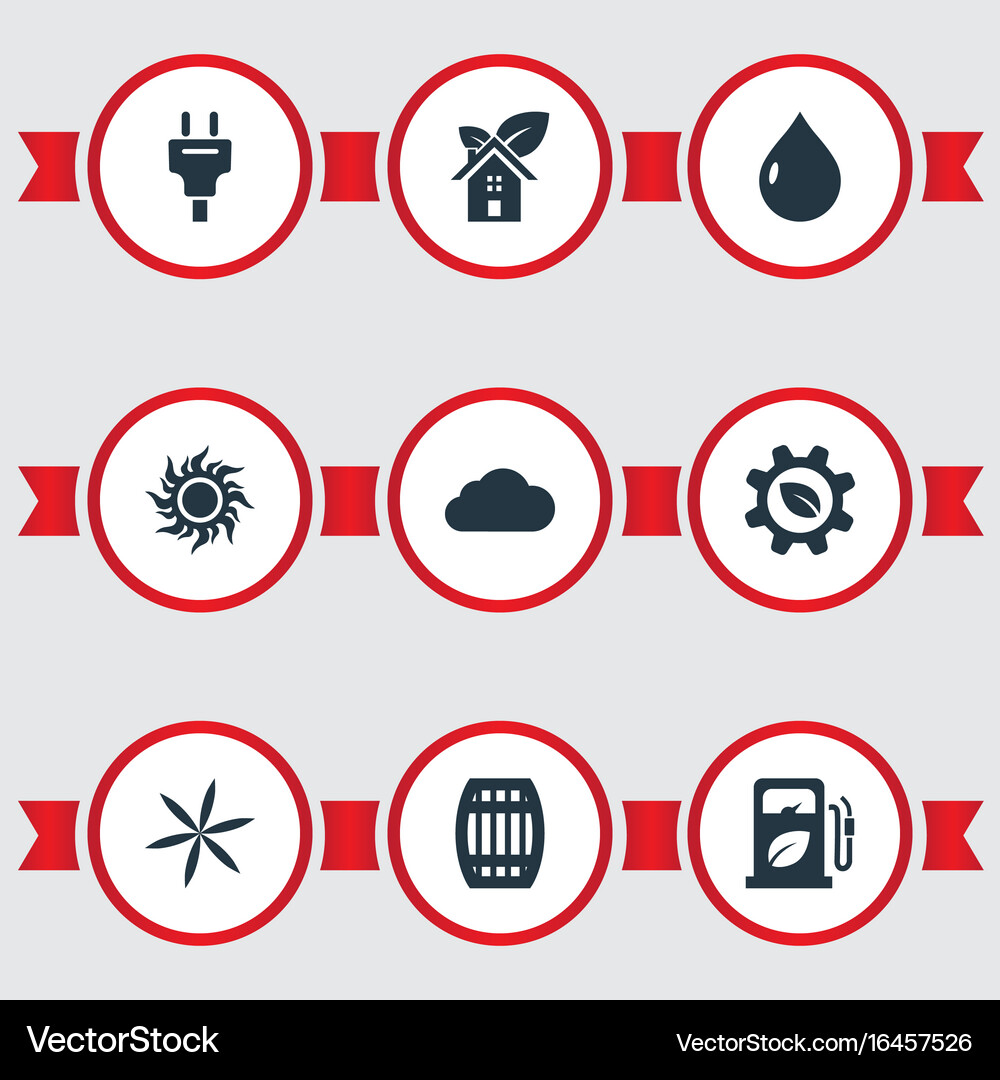 Set of simple ecology icons Royalty Free Vector Image
