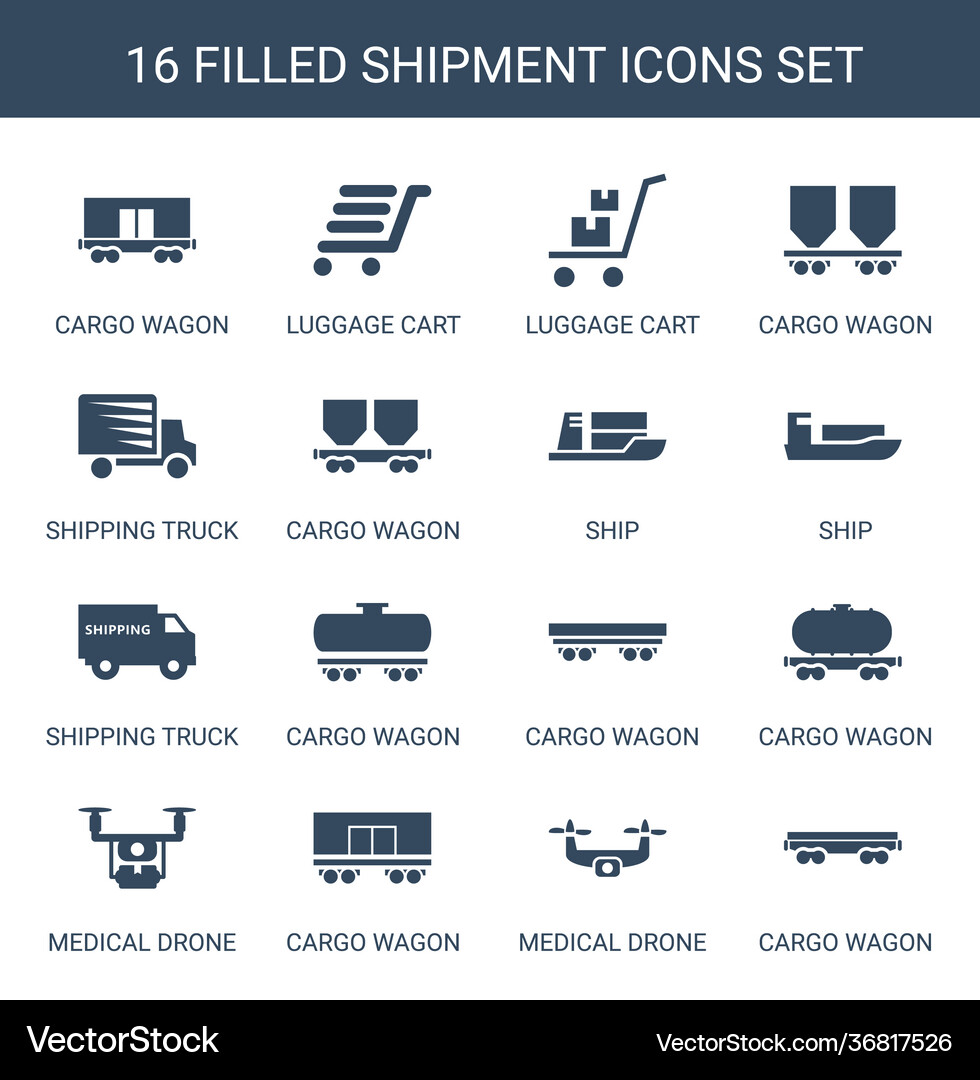 Shipment icons Royalty Free Vector Image - VectorStock