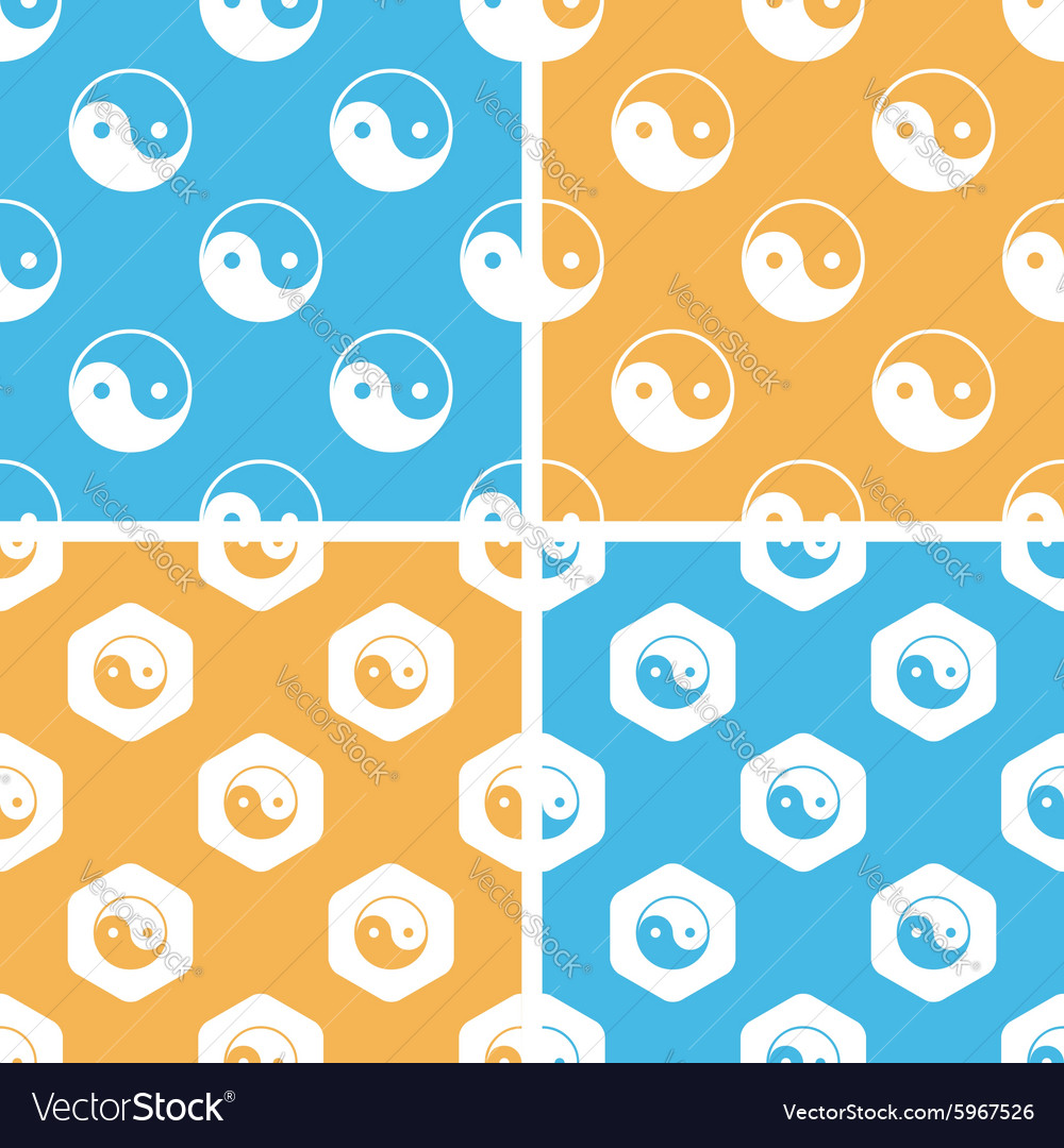 Ying yang pattern set colored Royalty Free Vector Image