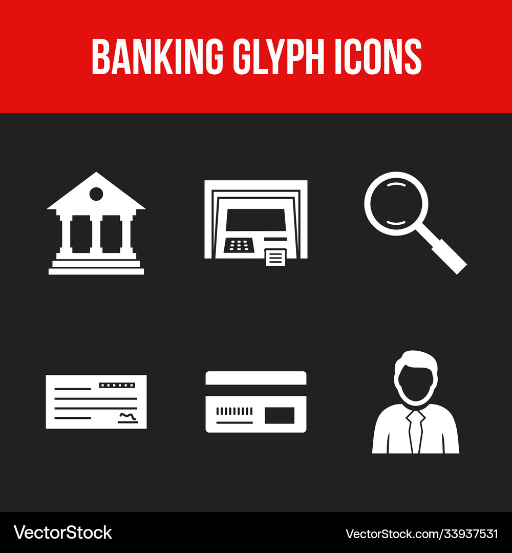 6 banking icons in one set for personal Royalty Free Vector