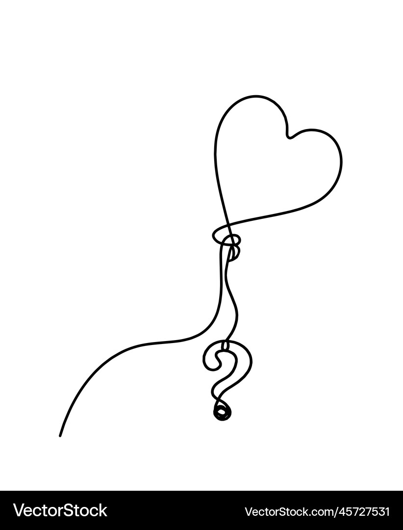 Abstract air balloon and question mark as line Vector Image