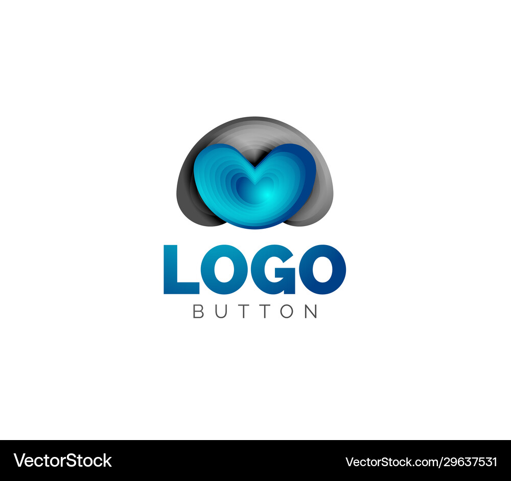Abstract round shape logo template minimal Vector Image