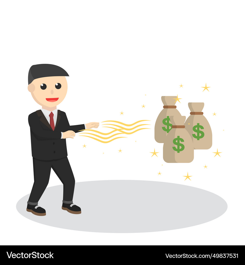 Businessman take a money with magic Royalty Free Vector