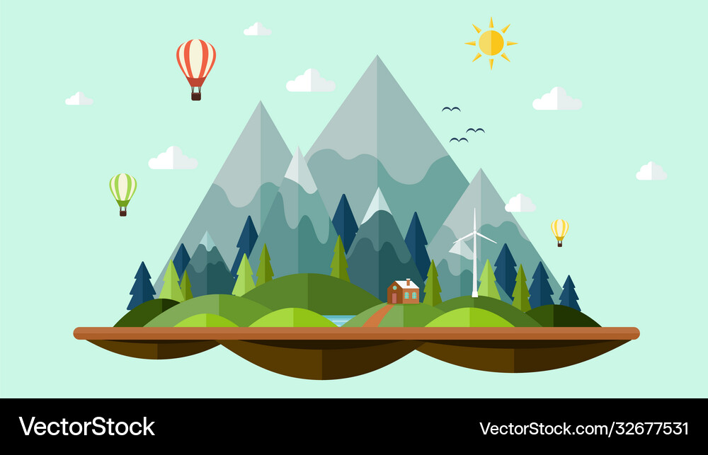 Christmas and landscape background Royalty Free Vector Image
