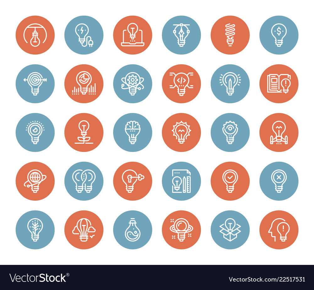 Light bulbs icons Royalty Free Vector Image - VectorStock