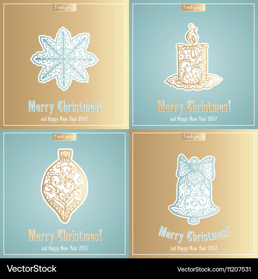 Merry christmas lettering congratulations card Vector Image