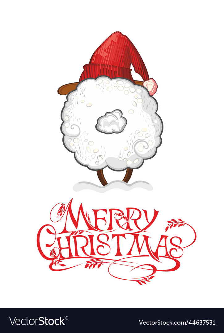 Merry christmas sheep Royalty Free Vector Image