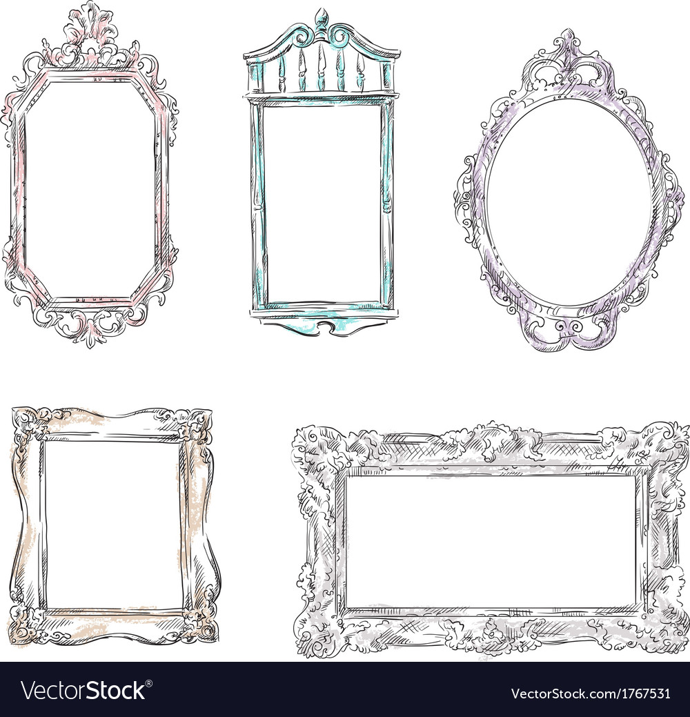 Set retro frames Royalty Free Vector Image - VectorStock