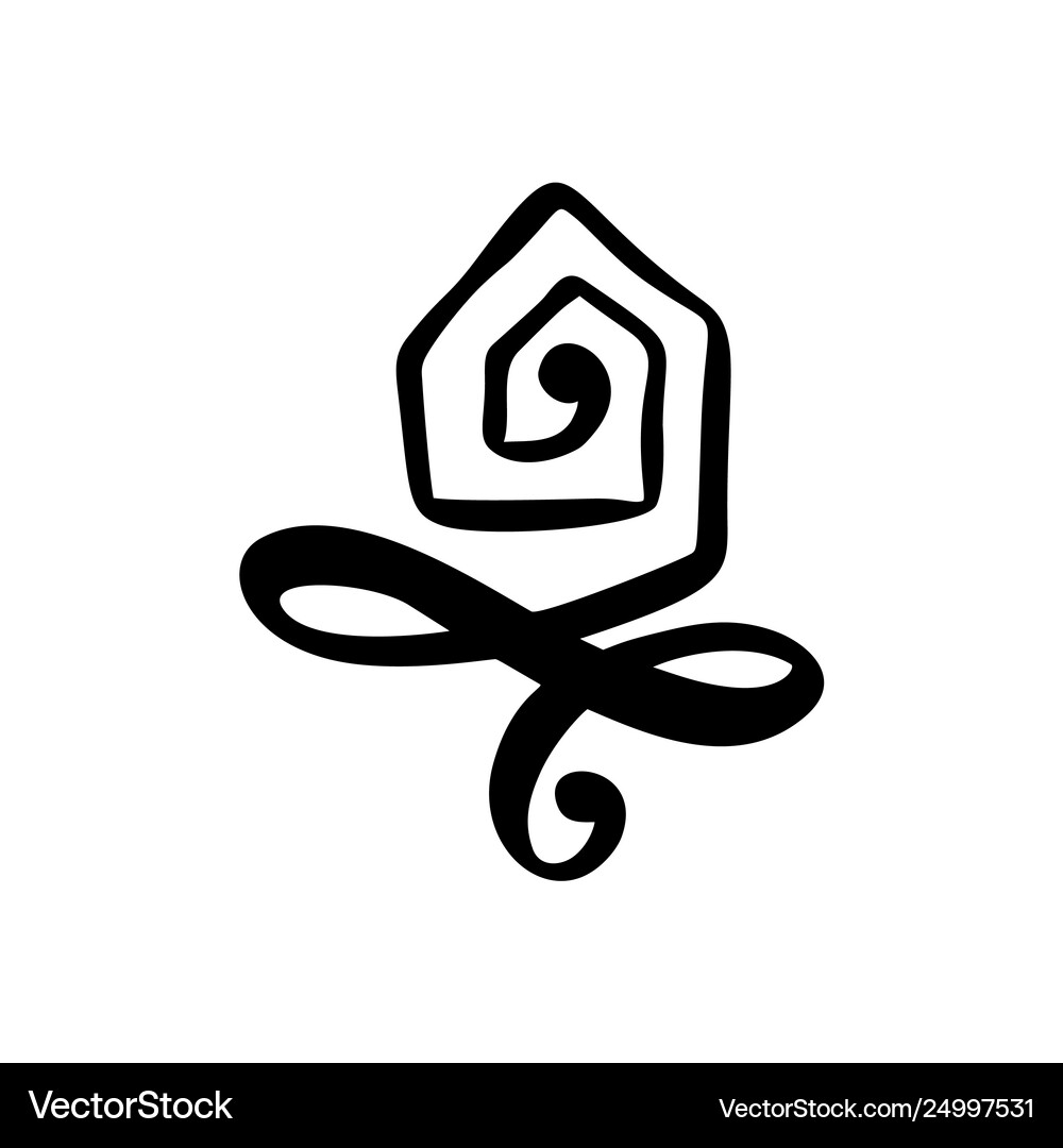 Simple calligraphy house real icon estate Vector Image