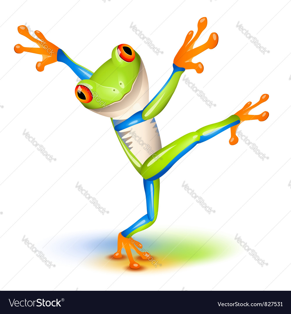 Tree frog dance Royalty Free Vector Image - VectorStock