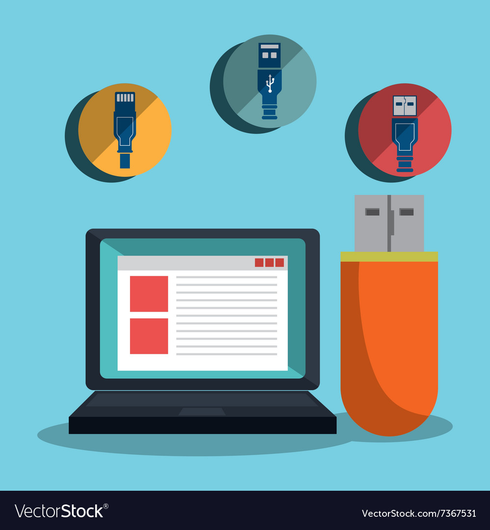 Usb technology connection Royalty Free Vector Image